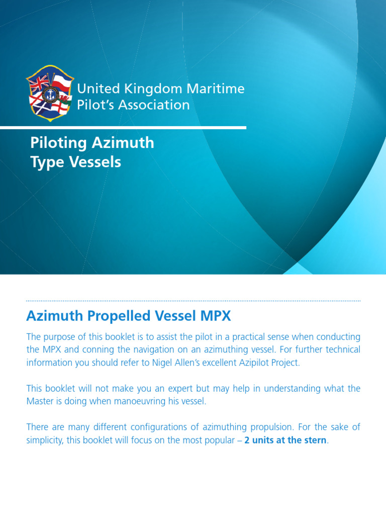 Piloting Azimuth Type Vessels - International Maritime Pilots ... | PDF ...