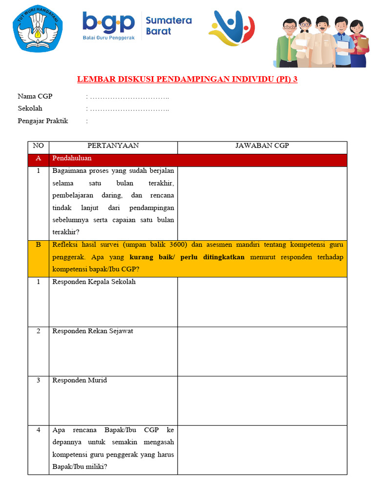 Lembar Diskusi Pi3 Kosong | PDF