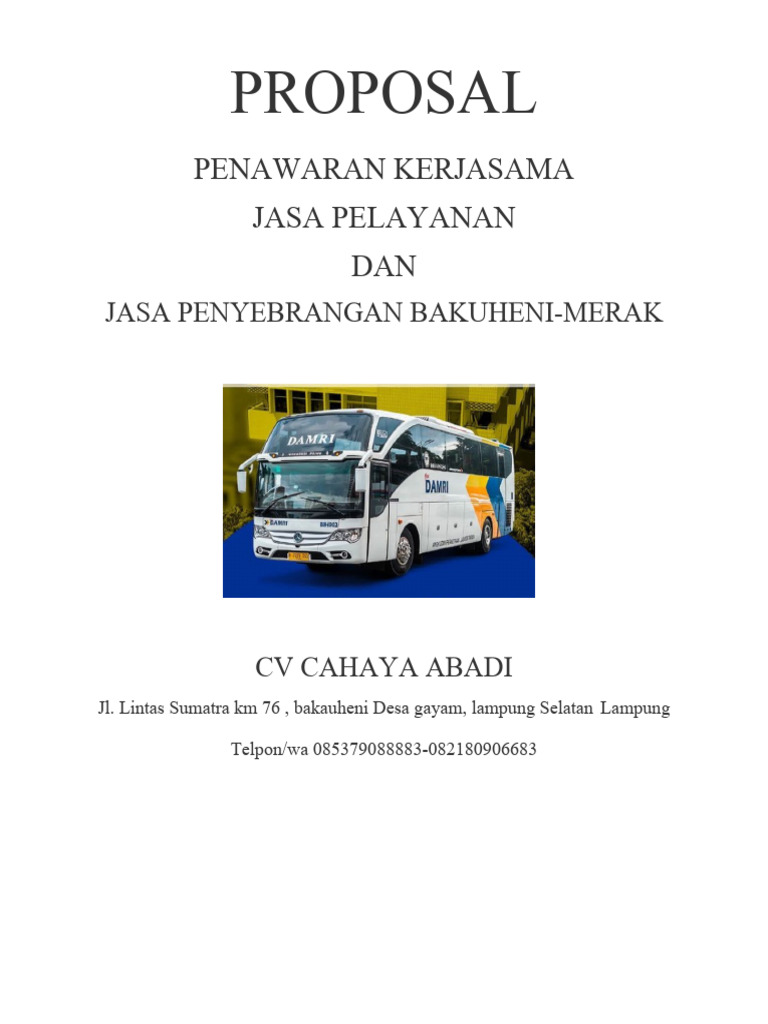 PROPOSAL Pengajuan Kerjasama CV Cahaya Abadi Dan Damri | PDF