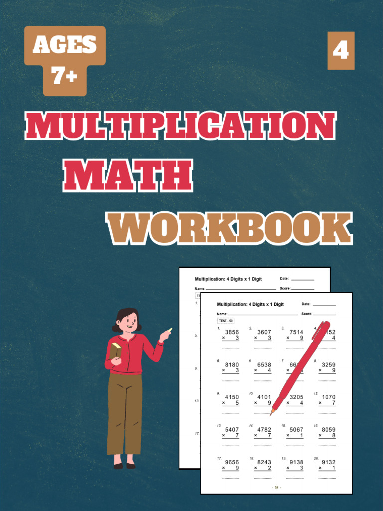 Multiplication Math Workbook Level 4 | PDF