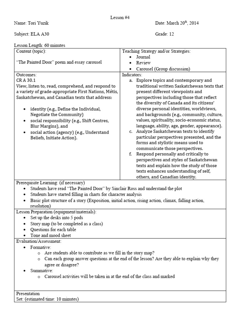 The Painted Door Carousel Lesson | PDF