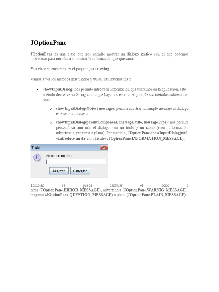 JOption Pane 2 | PDF