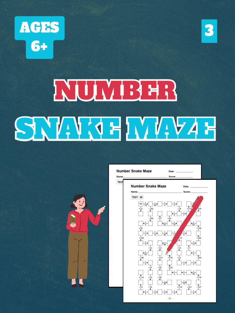 Number Snake Maze, Level 3 | PDF