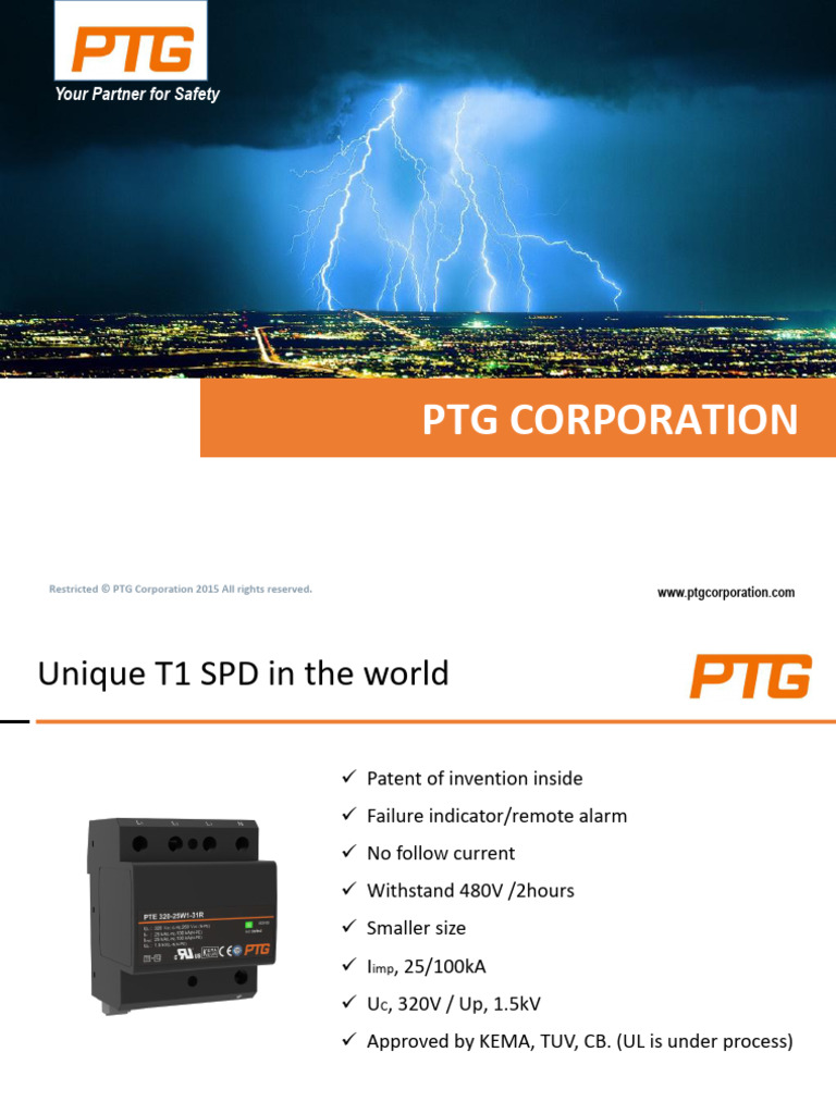 PTG T1 SPD: Safety and Technology Overview | PDF | Fuse (Electrical ...