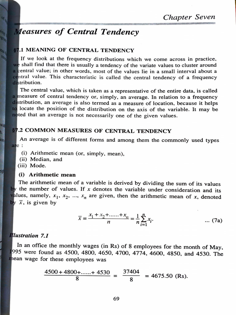 Measures Of Central Tendency | PDF