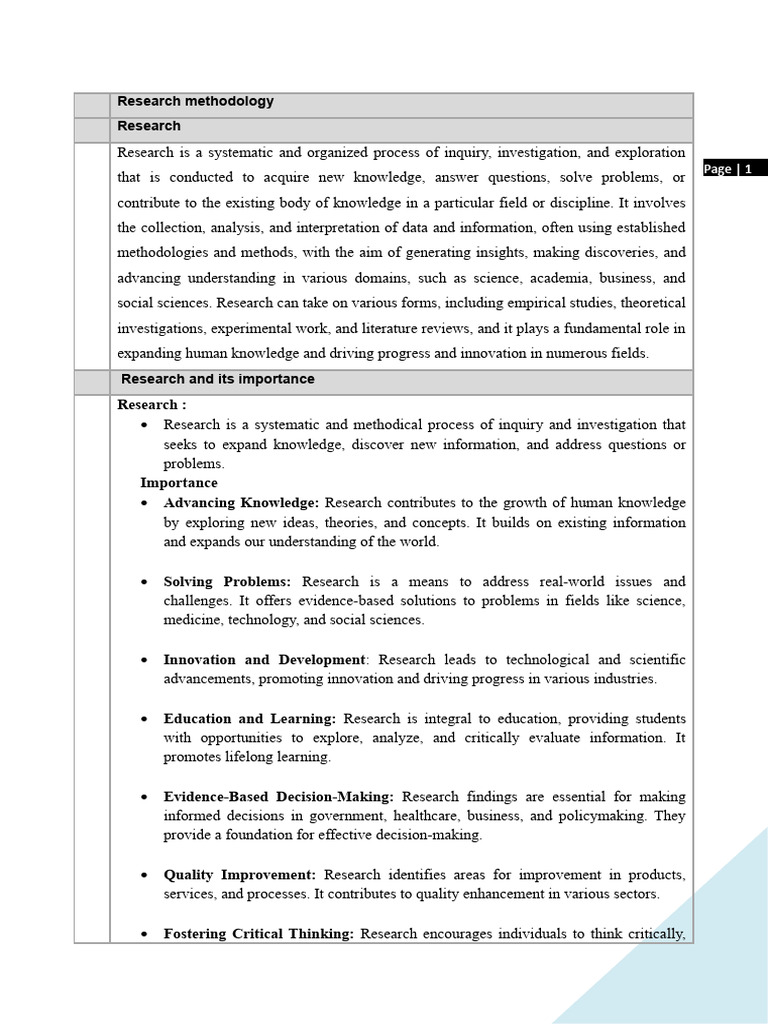 Research Methodology | PDF