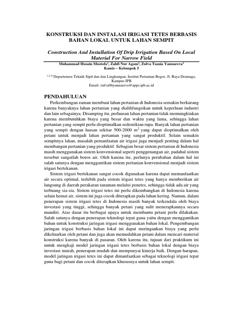 Teknik Irigasi Laporan K5 (P2) Topik 13 | PDF | Teknologi & Rekayasa