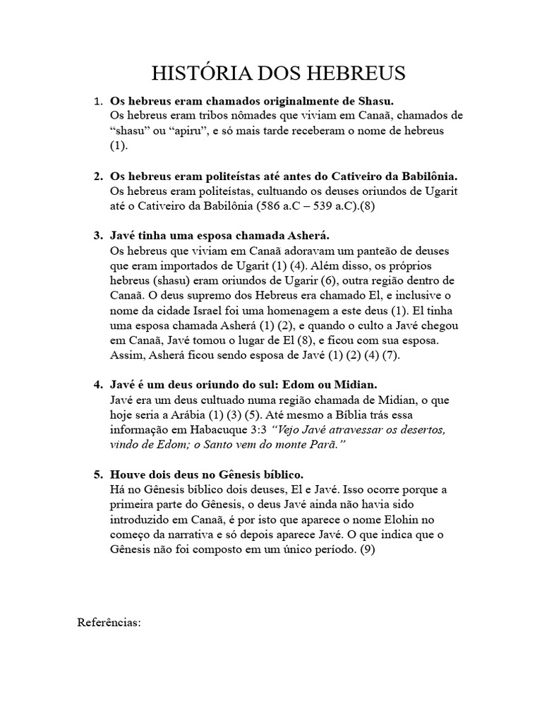 Deuses dos Hebreus: El e Javé | PDF | História | Religião e Espiritualidade