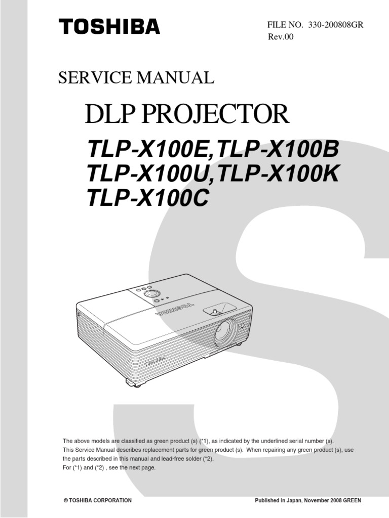 Toshiba - Tlp-X100e - U - C - B - K Service Manual | PDF