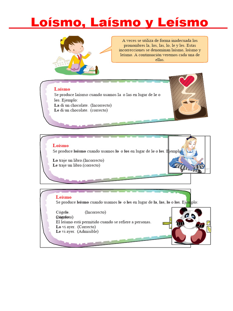 Loísmo Laísmo y Leísmo | PDF