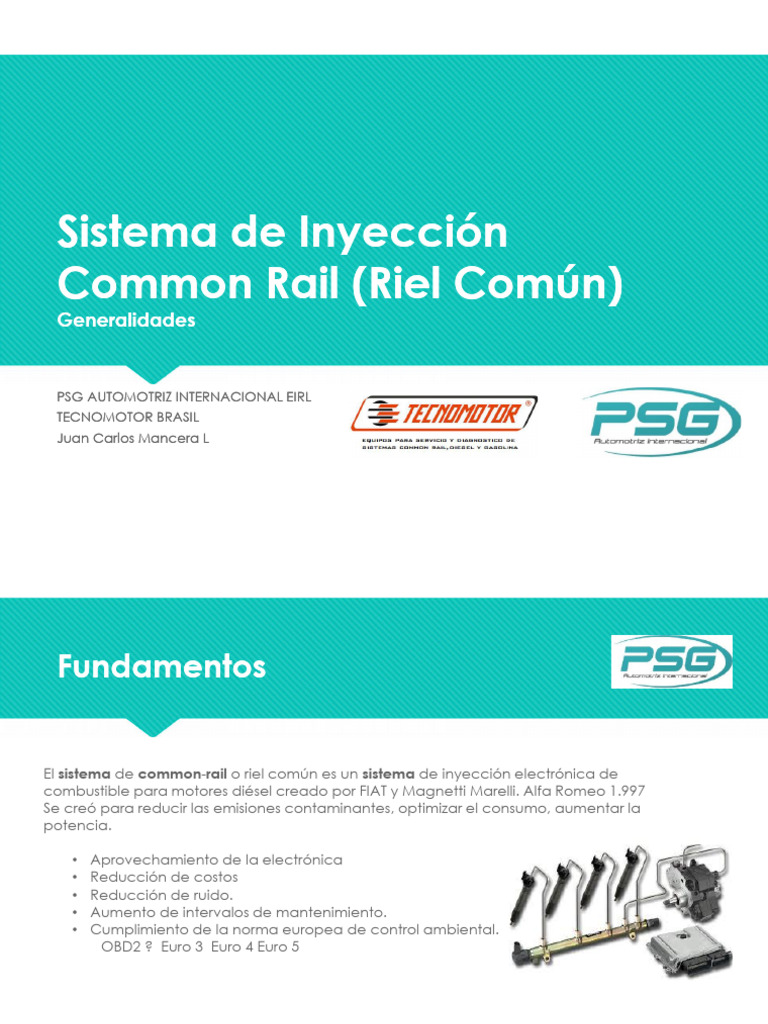 Sistema de Inyección Common Rail (Riel Común) | PDF