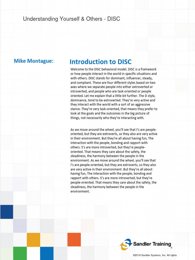 DISC Styles: Understanding Behavior | PDF | Extraversion And Introversion | Psychology