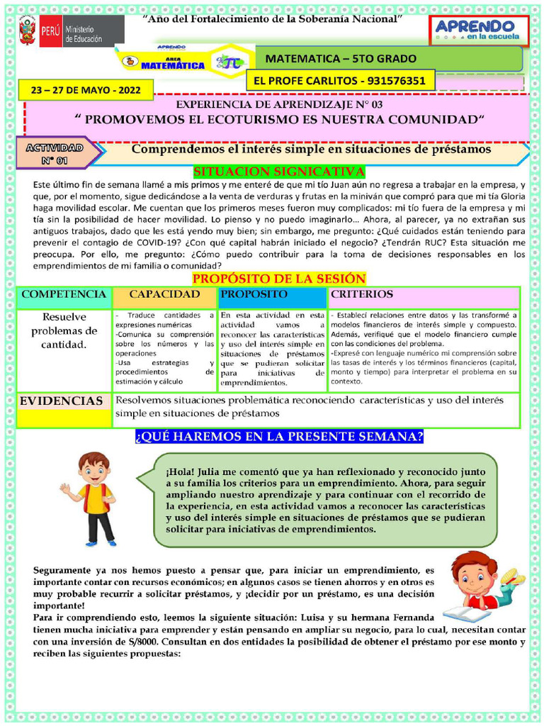 MATE 5° Actv. 01 - EDA 3 | PDF