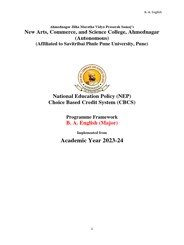 BA English Majar Syllabus | PDF | Linguistics | Poetry