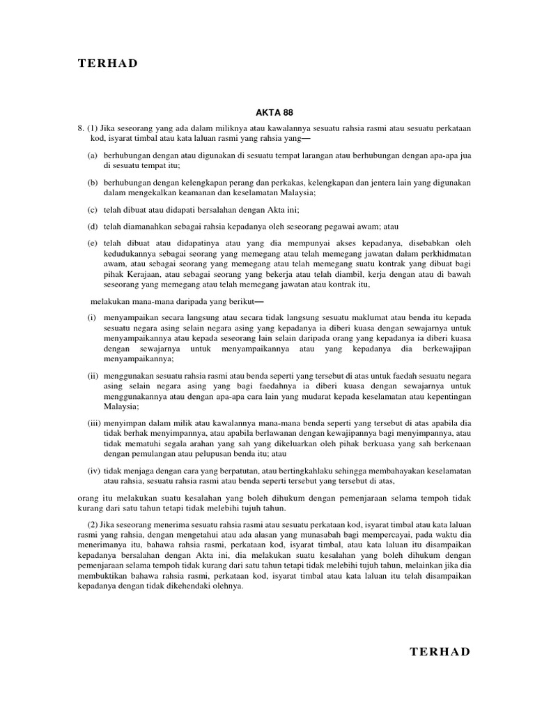 Borang Akta Rahsia Rasmi 1972 | PDF