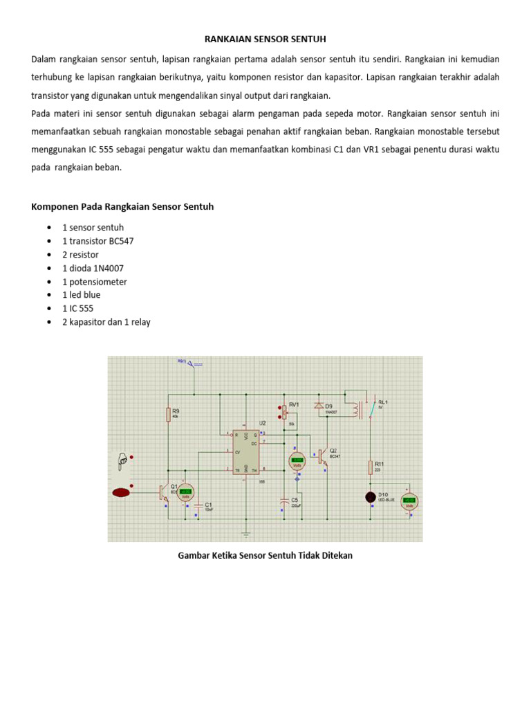 Rangkaian Sensor Sentuh | PDF