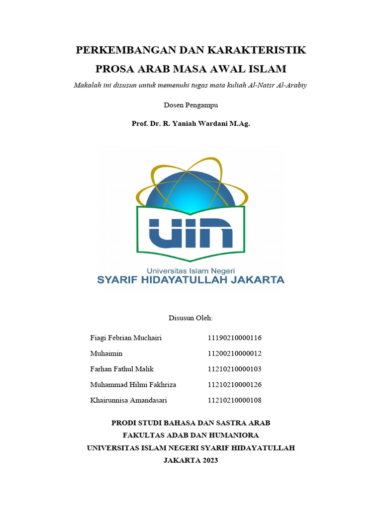 Perkembangan Dan Karakteristik Prosa Arab Masa Awal Islam | PDF | Klasik