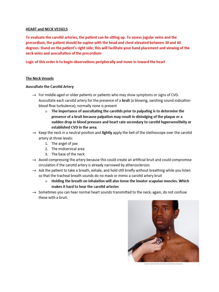 Heart and Neck Vessels Assessment | Download Free PDF | Heart Valve | Pulse
