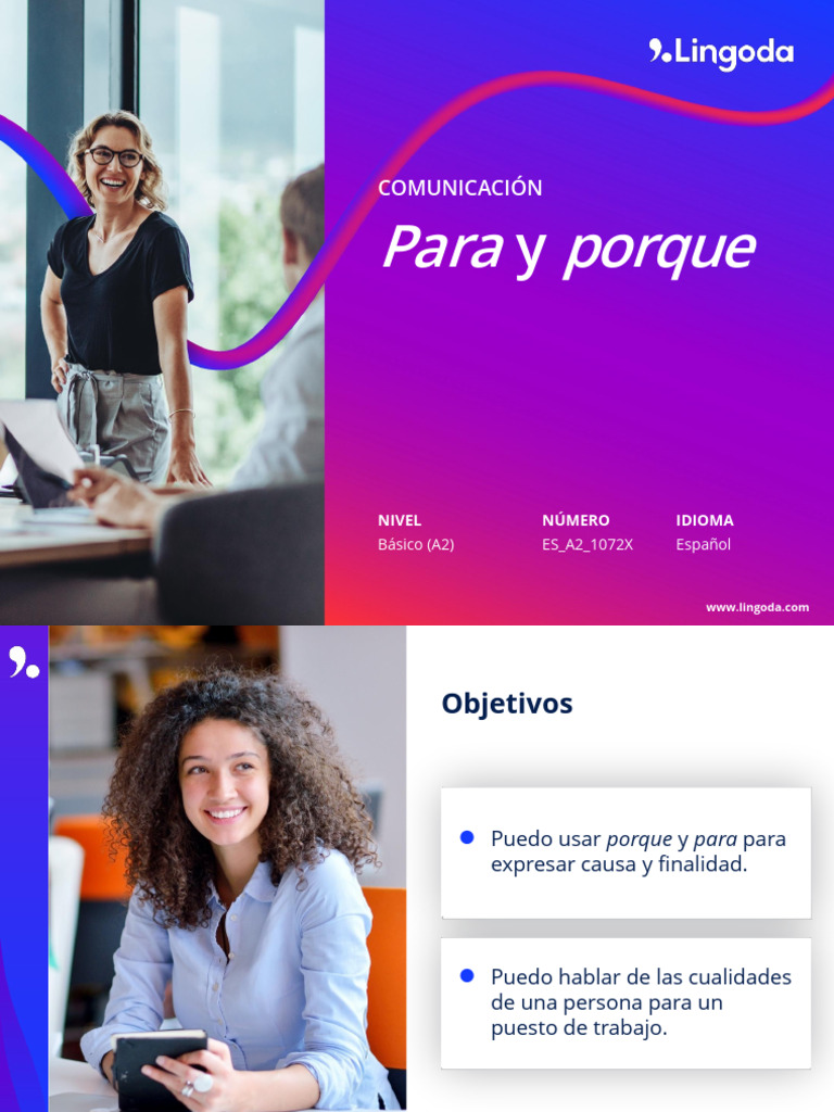 A2!1!026 Lingoda Spanish para and Porque | PDF