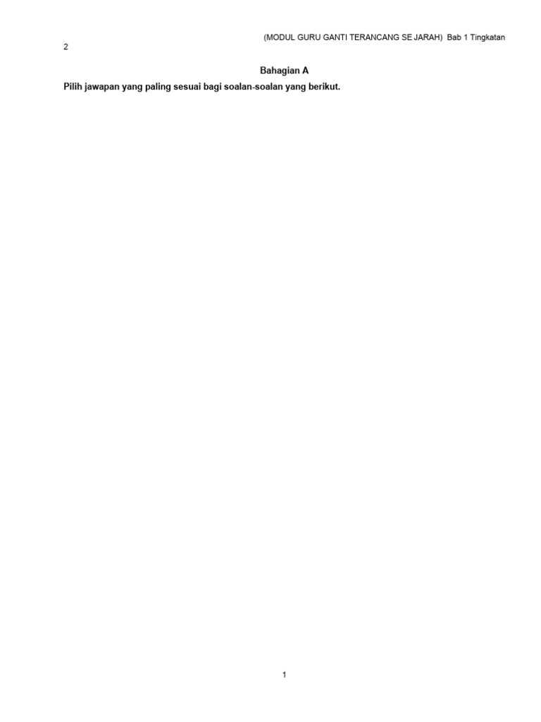 LATIHAN Bab 1 T2 (JAWAPAN) | PDF