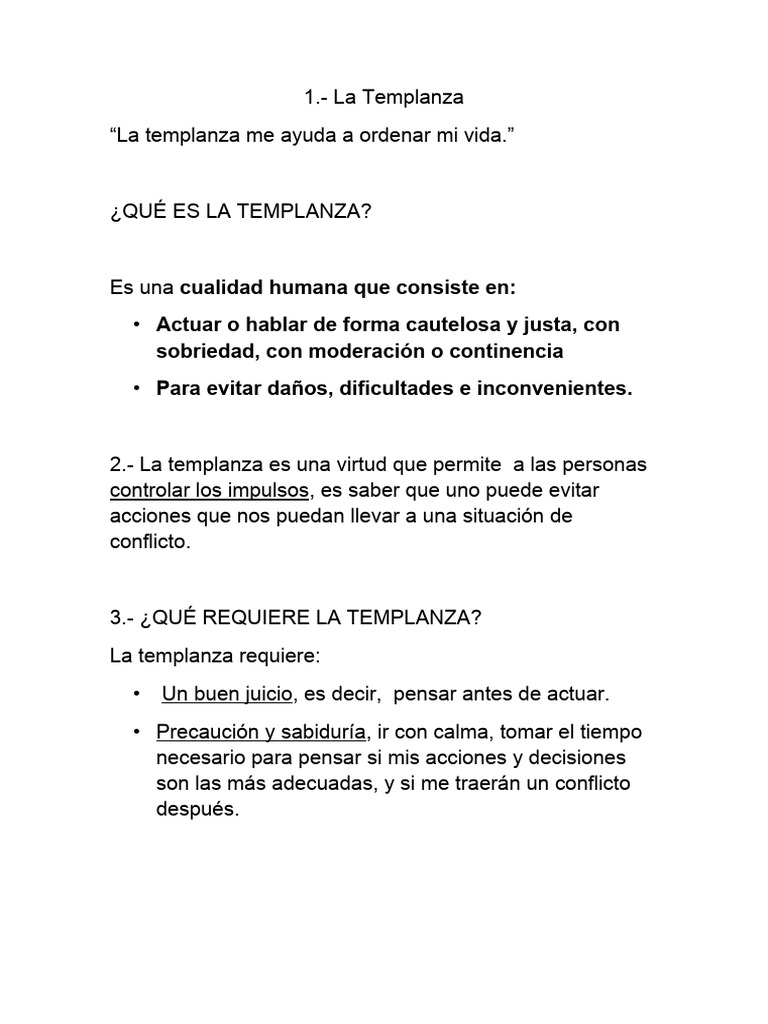 La Templanza | PDF