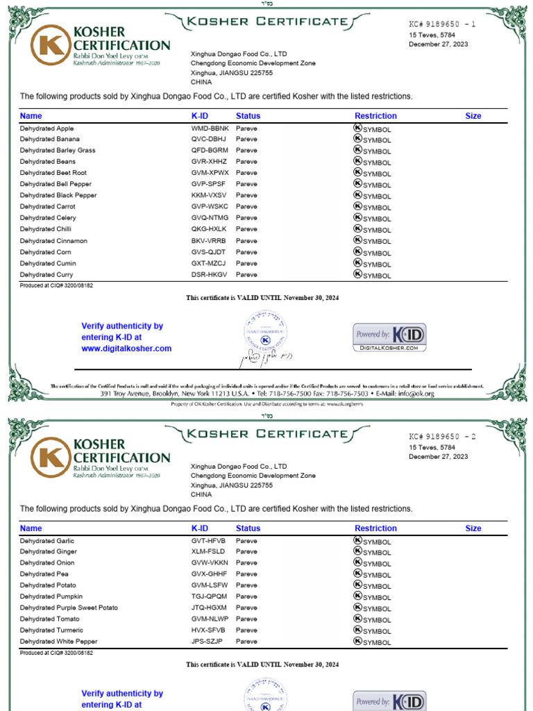 Xinghua Dongao Food Co., LTD 2024 | PDF