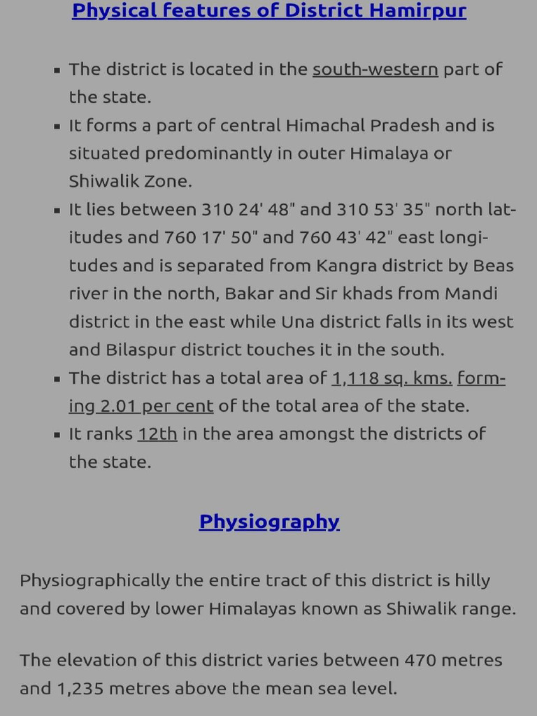 Geo of Kangra | PDF