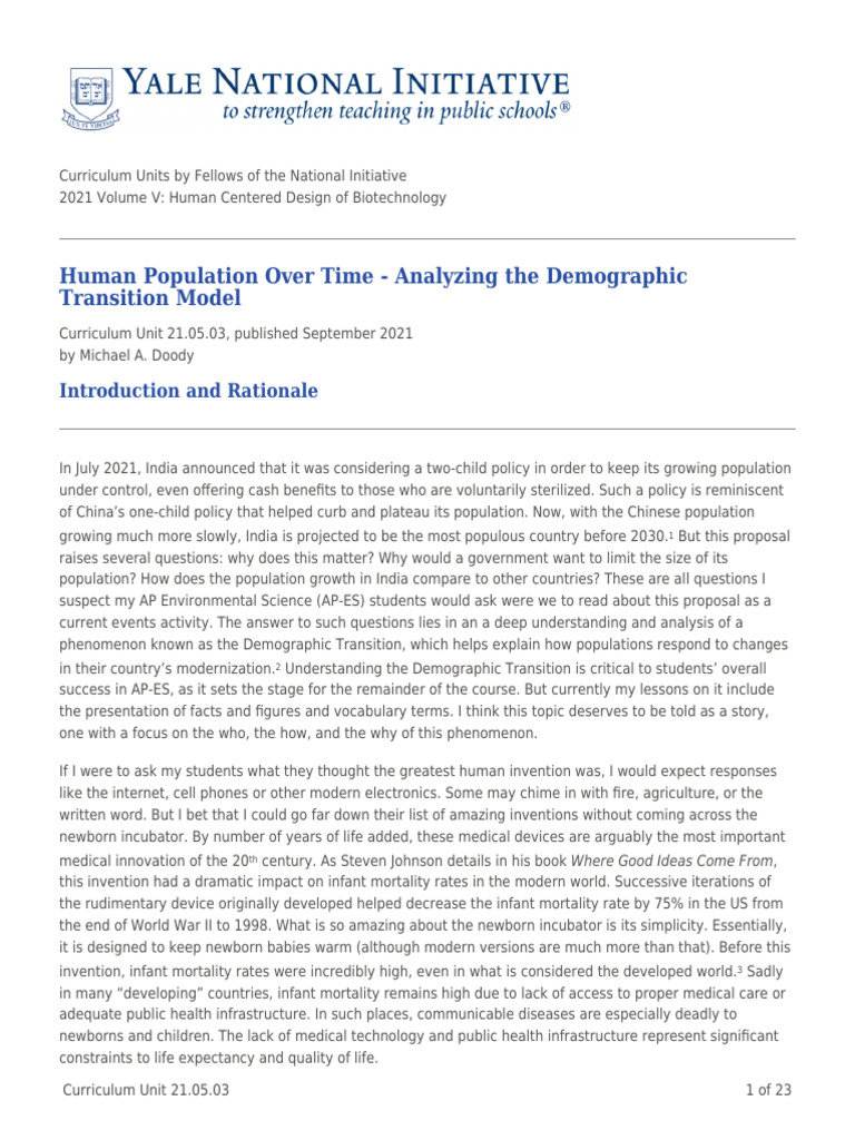 Human Population Over Time - Analyzing The Demographic Transition Model ...