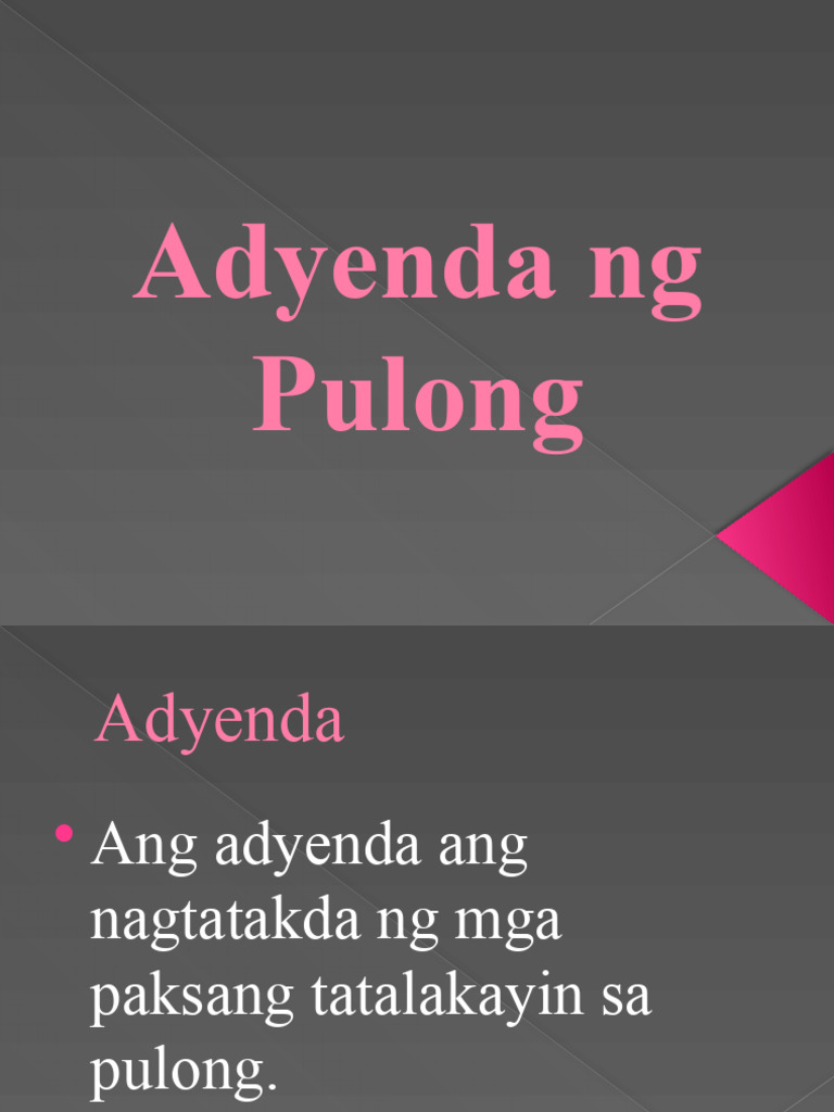 Adyenda NG Pulong | PDF