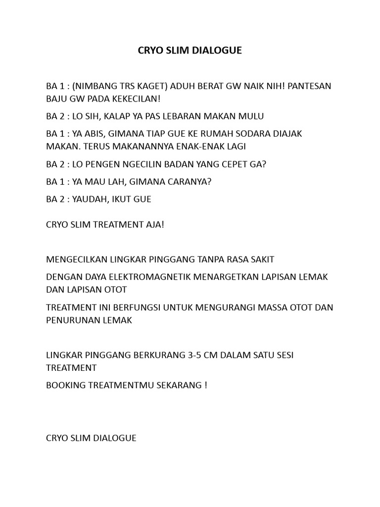 CRYO SLIM SCRIPT | PDF