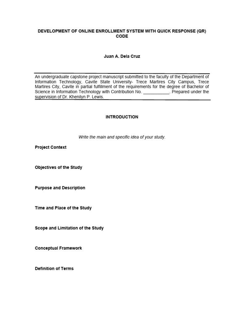 General Format - Capstone Project | PDF