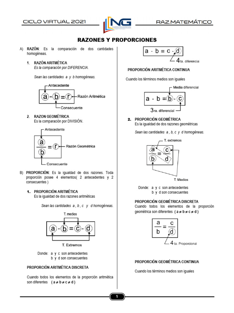 Proporciones Aritméticas y Antecedentes | PDF