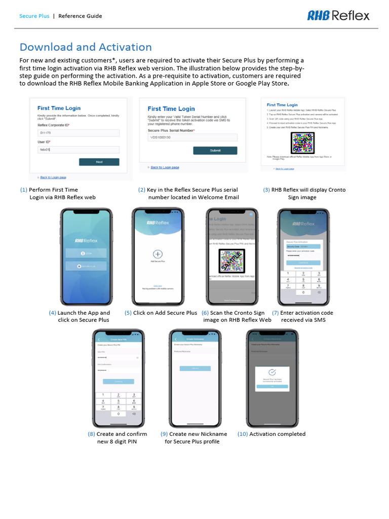 RHB Secure Plus Activation Guide | PDF