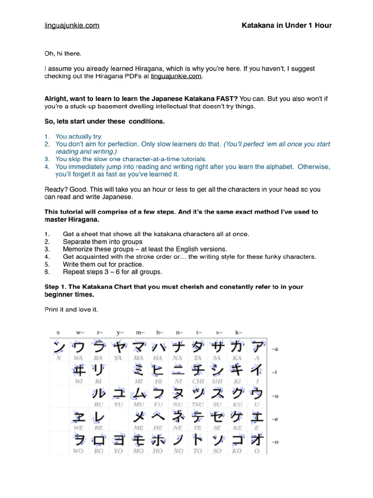 Katakana Part1 | PDF