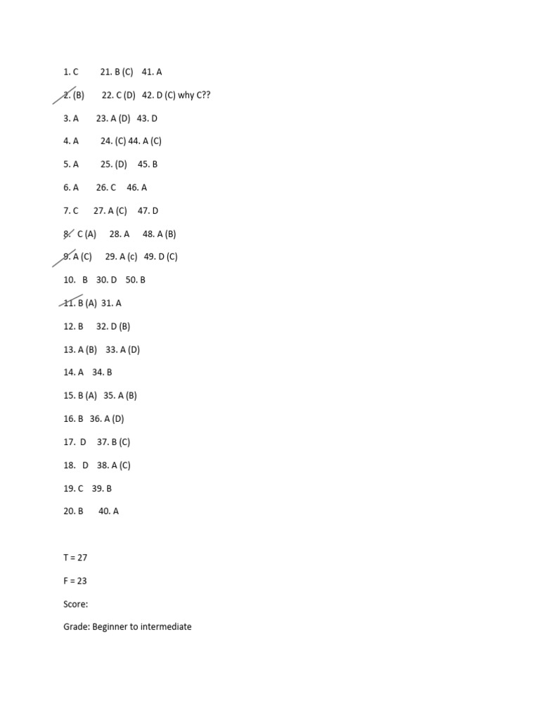 My Answer Sheet - Official TOEFL ITP - Chapter 6 - Section 1 ...