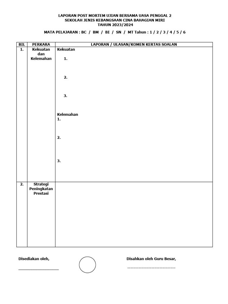 Borang Post Mortem | PDF