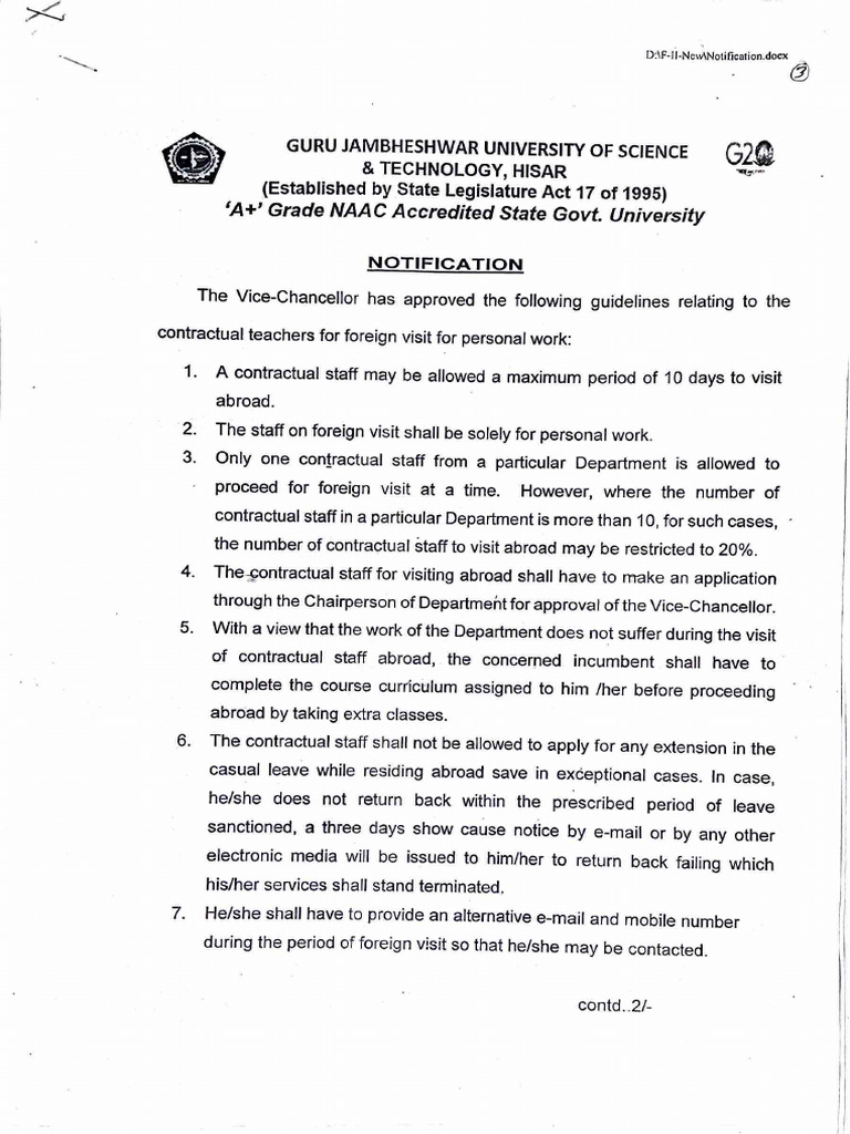 Foreign Visit Rules | PDF
