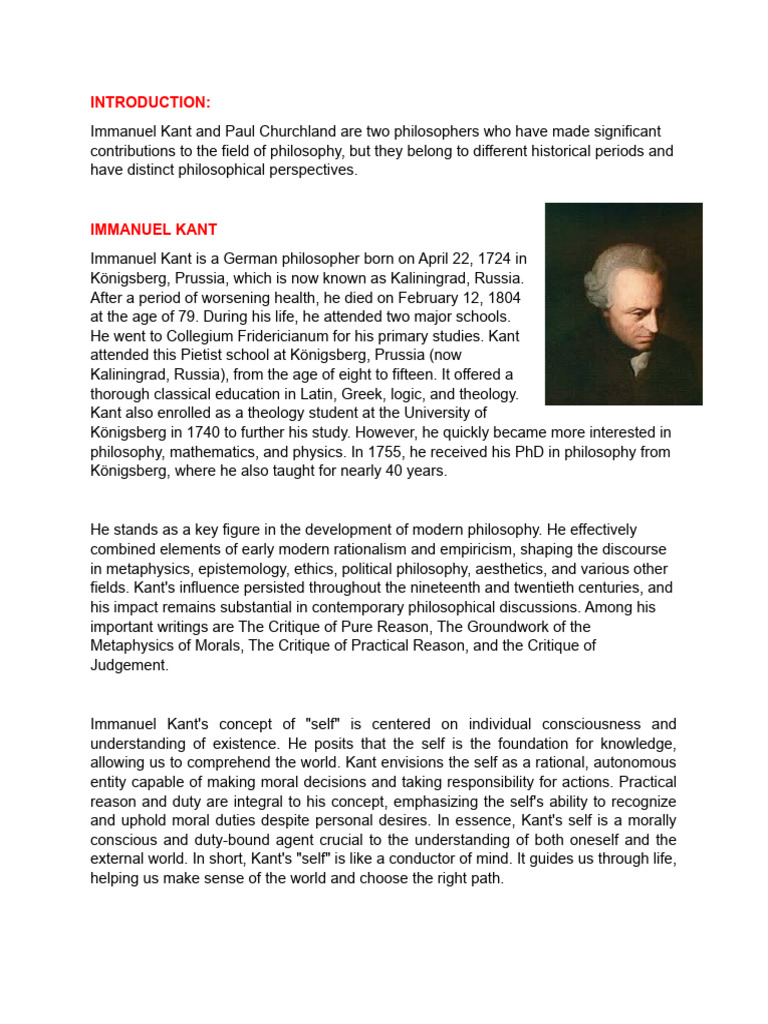 Immanuel Kant and Paul Churchland | PDF