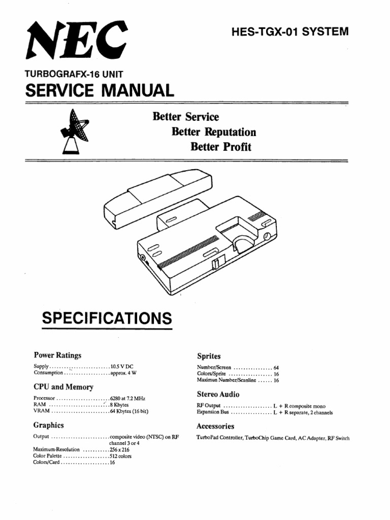 Turbografx-16 Unit Service Manual - smtg16 | PDF | Computers