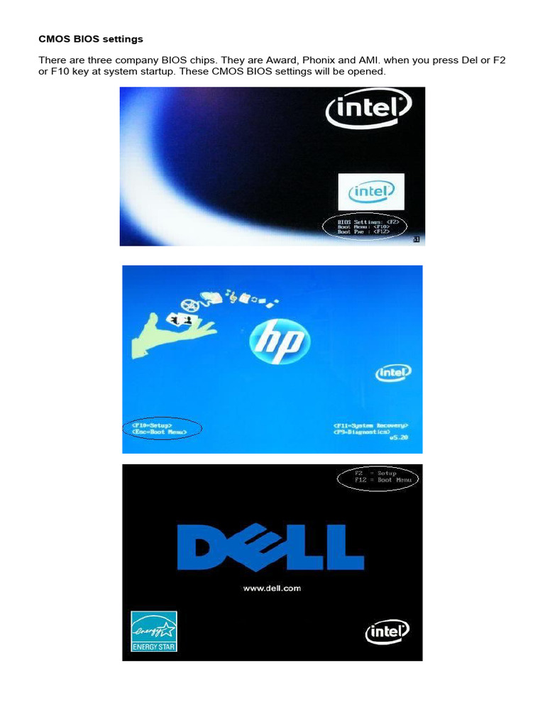 CMOS BIOS Settings | PDF CMOS BIOS Settings | PDF