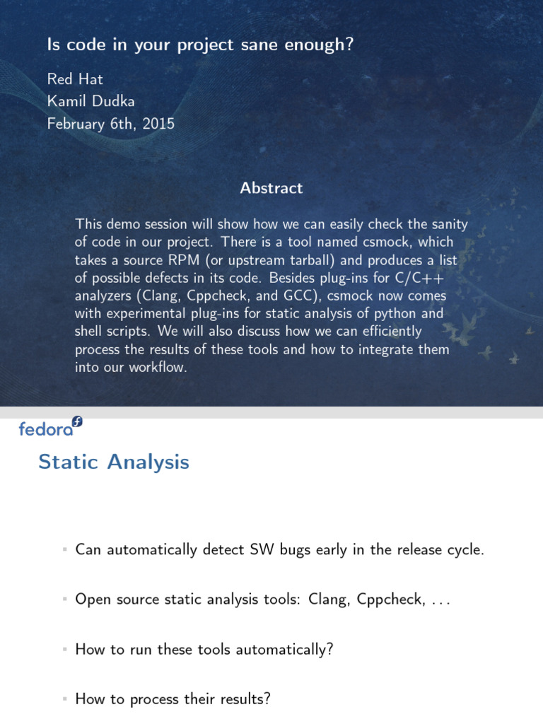 Static Analysis Devconf15 | PDF