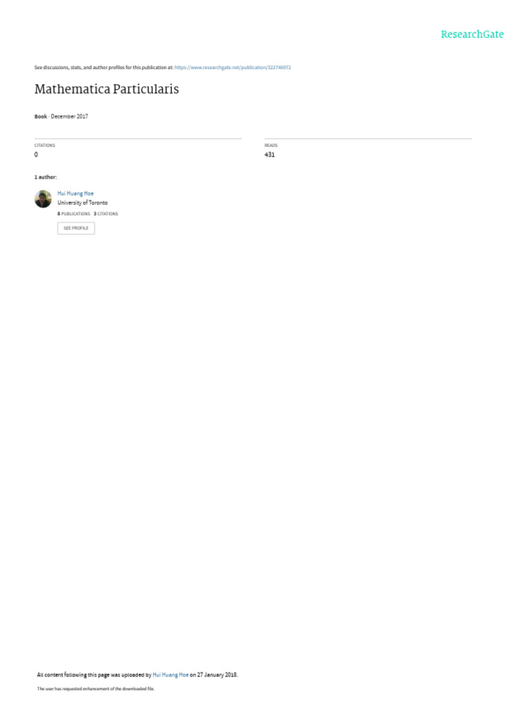 Mathematica Particularis 1 ST Edition | PDF | Computers