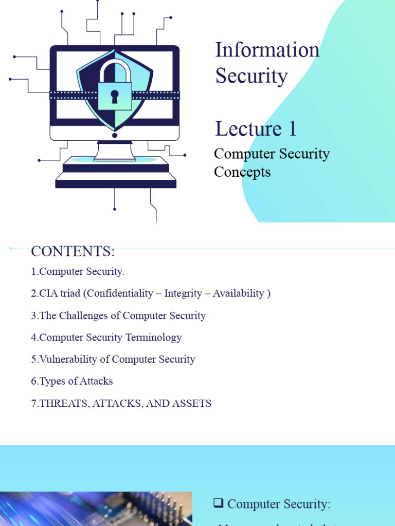 Information Security Lecture 1 Pdf