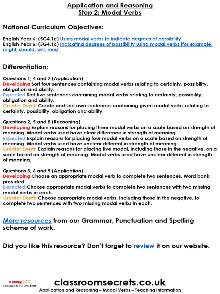 Modal Verbs Part 2 | PDF