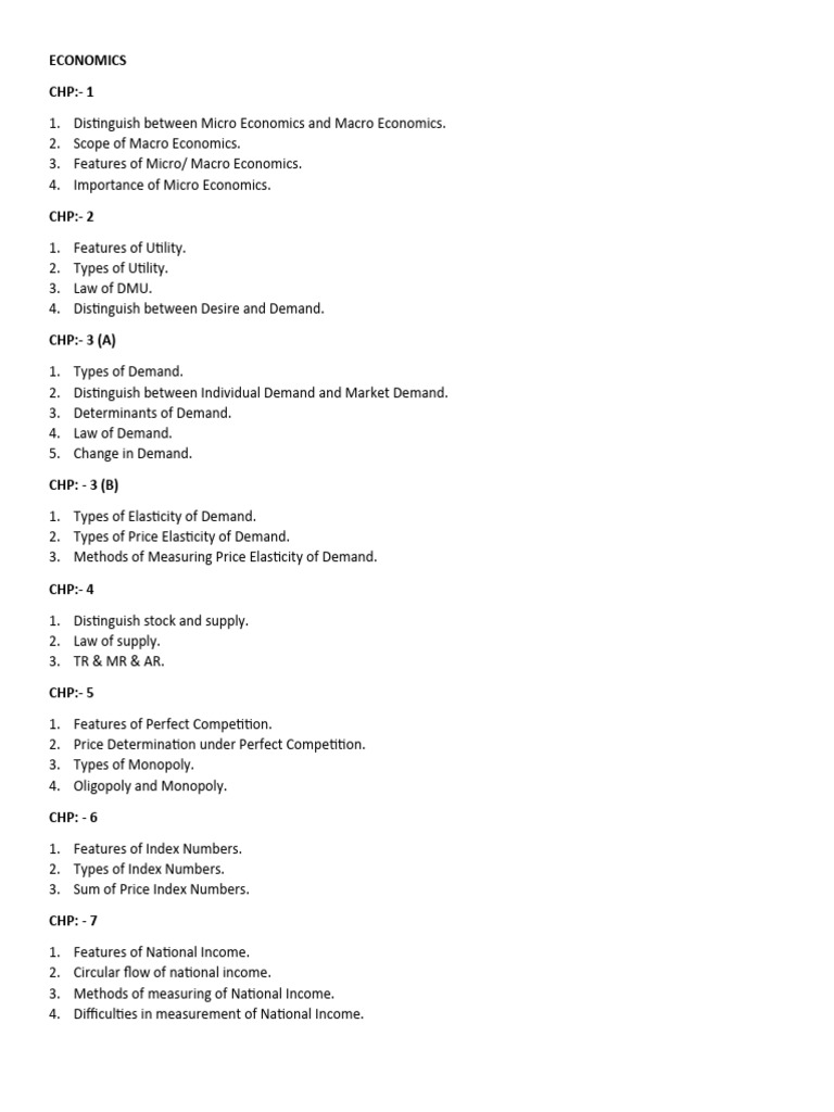 Comprehensive Economics Guide | PDF