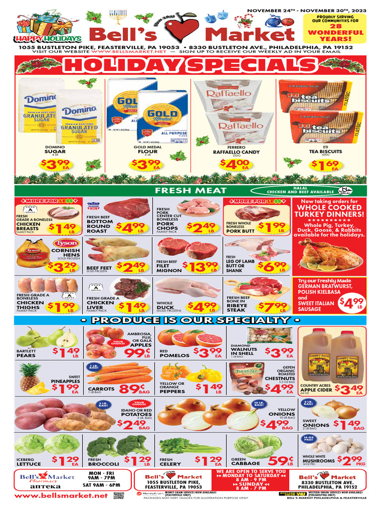 Bell's Market Holiday Specials | PDF | Beef | Pork