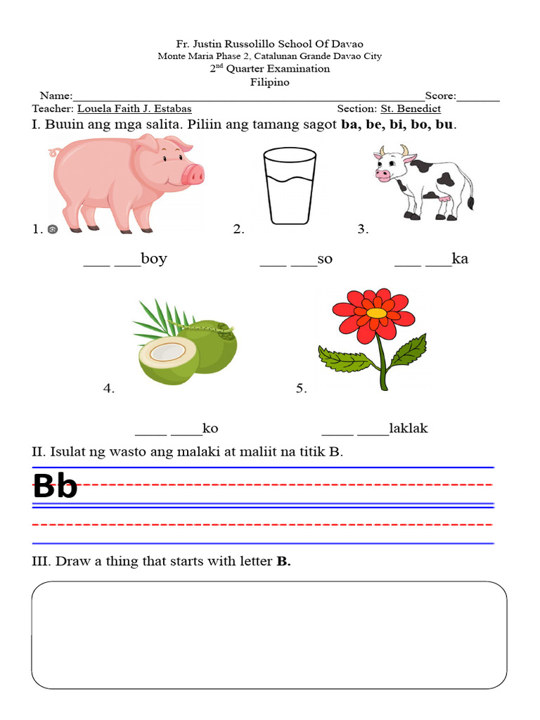 K2 Exam 2ND Quarter (Filipino) | PDF