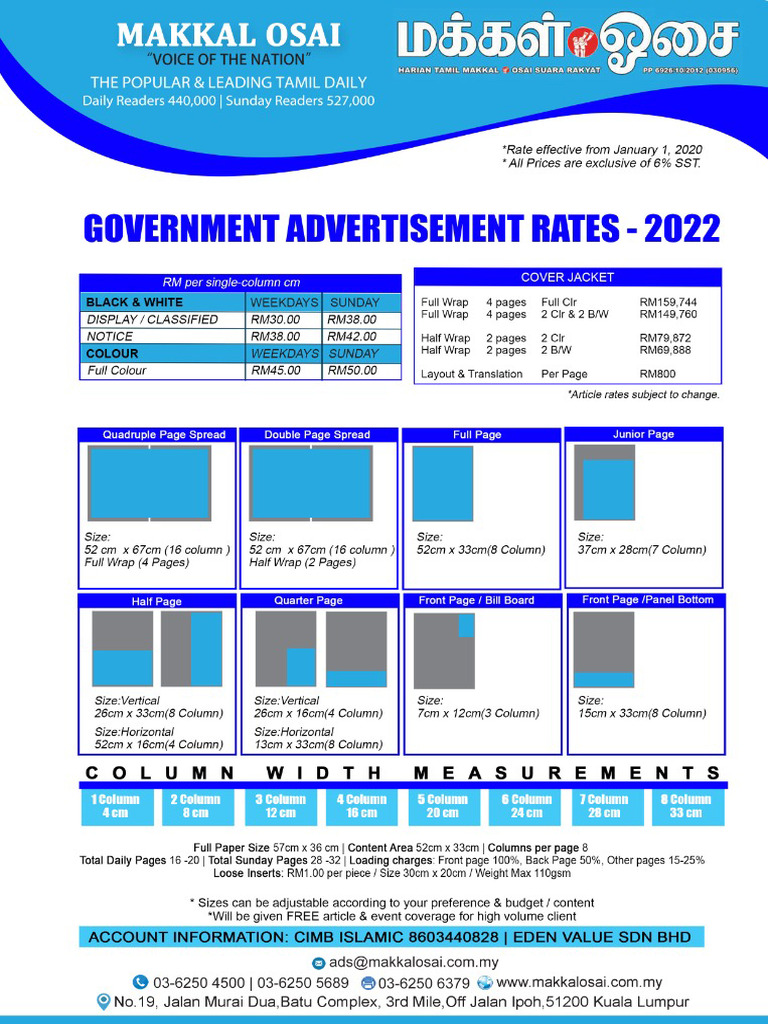Gov Rate Card | PDF