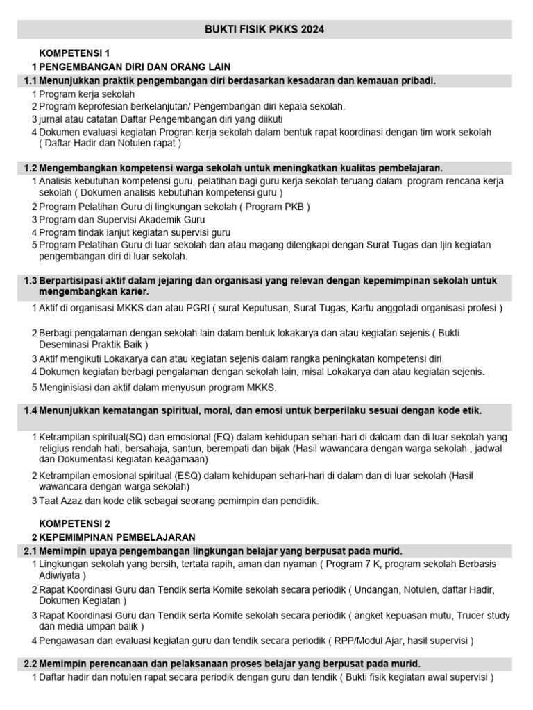 Bukti Fisik Pkks 2024 | PDF