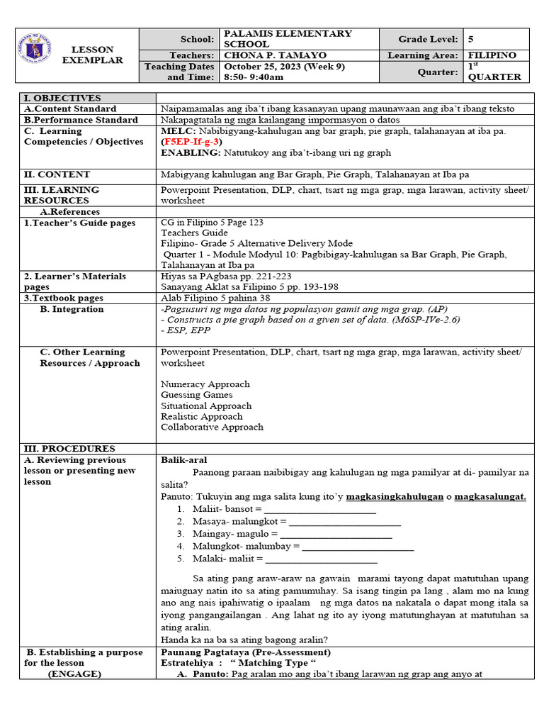 DLL in Filipino 5 Q1-Week 8 | PDF